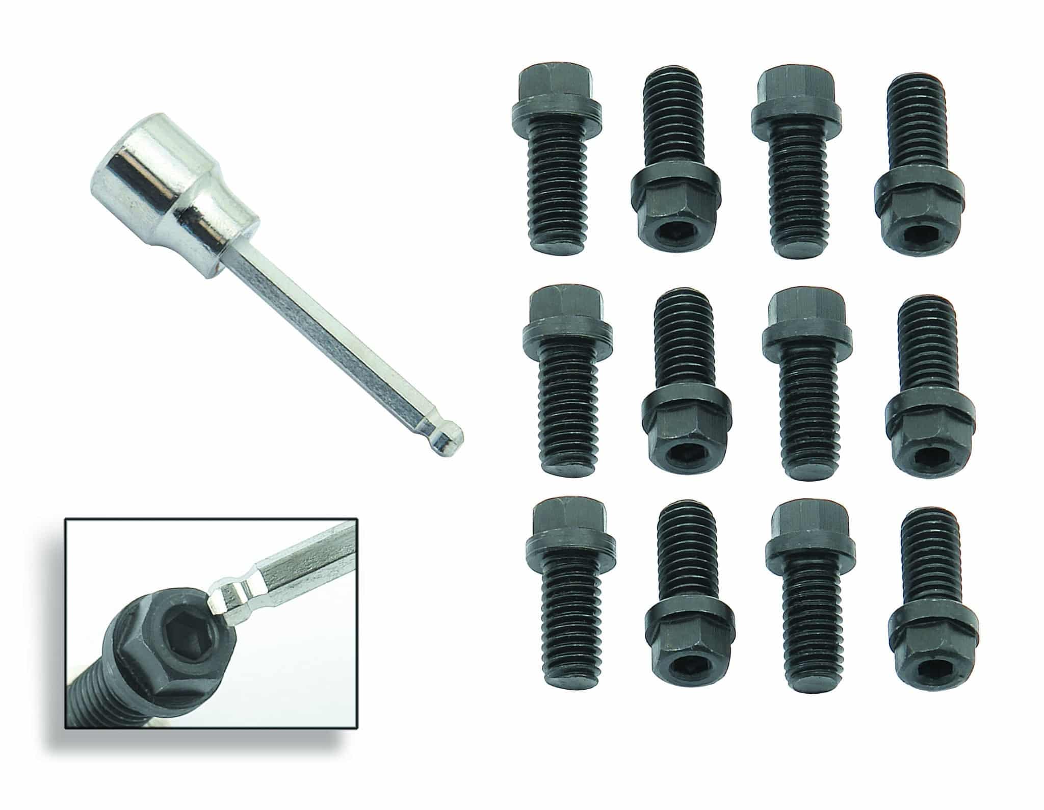 Mr. Gasket Header Bolts – 3/8-16 x 3/4 Inch Hex & Socket Head – Black ...